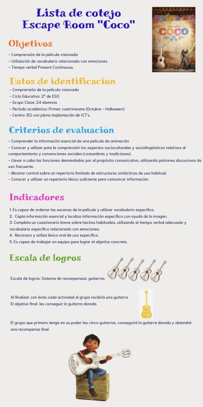 Lista de cotejo: Coco | Genially