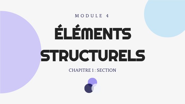Eléments structurels Chapitre 1
