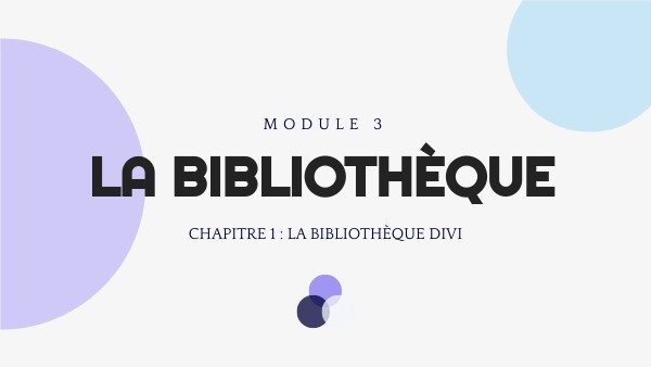 Bibliothèque Chapitre 1 | Genially
