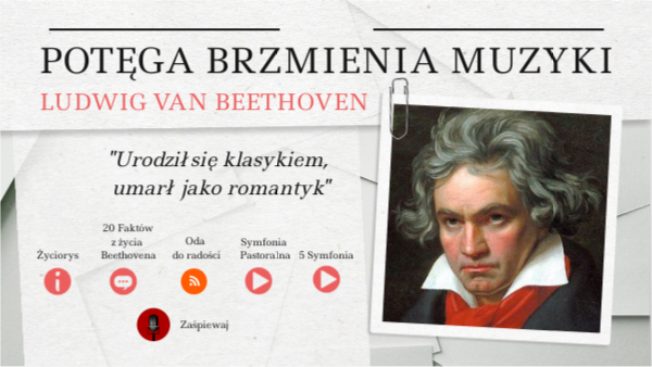 Ludwig van Beethoven - Potęga brzmienia muzyki | Genially