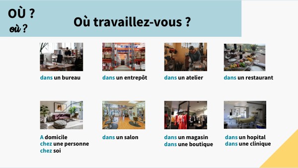 Où travaillez vous ? | Genially