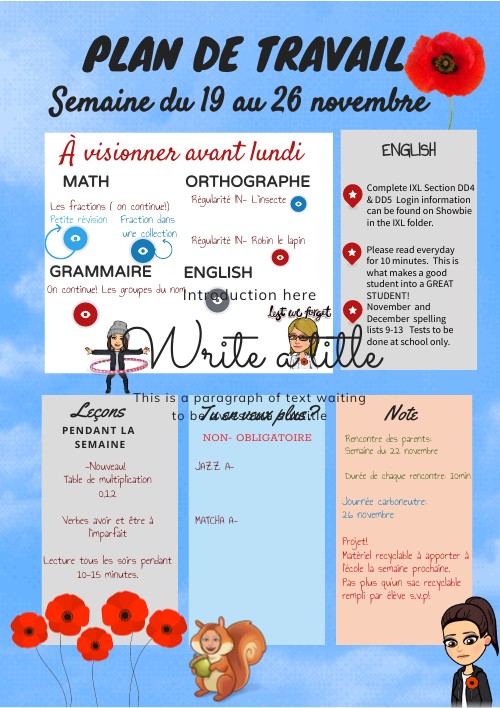 semaine du 19 au 26 novembre | Genially