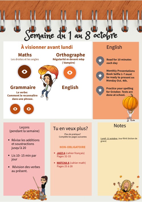 Semaine du 1 au 8 octobre | Genially