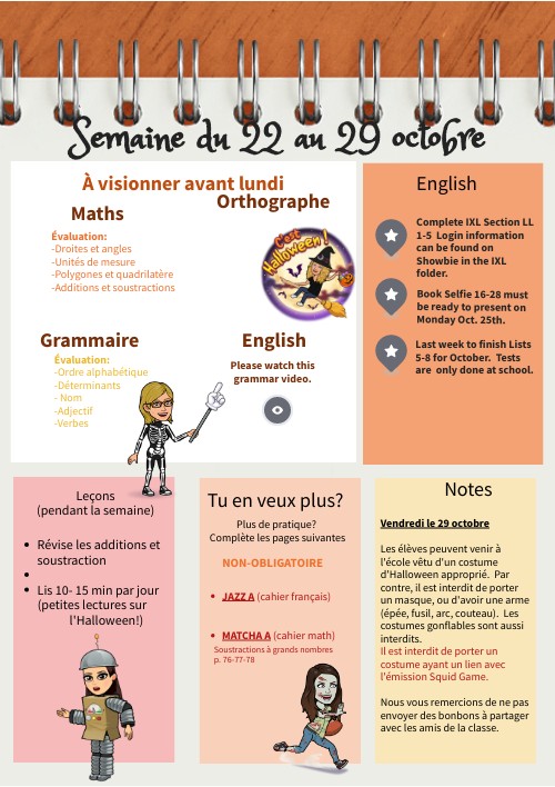 Semaine du 22 au 29 ctobre | Genially