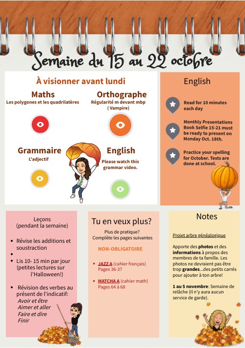Semaine du 15 au 22 ctobre | Genially