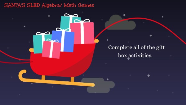 SANTA'S SLED Algebra/ Math Games