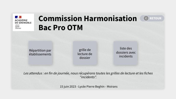 Harmonisation bac pro OTM | Genially