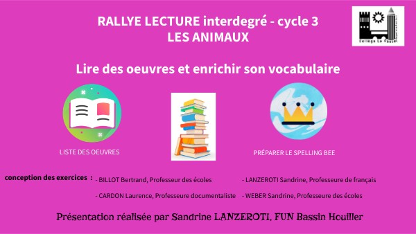 Copie - rallye lecture "Les animaux" 2021