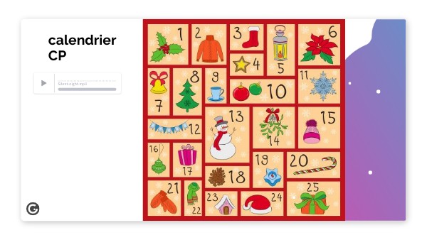 CALENDRIER AVENT CP | Genially