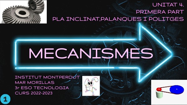 CURS 22_23 3R ESO UNITAT 4 MECANISMES-1a part- | Genially