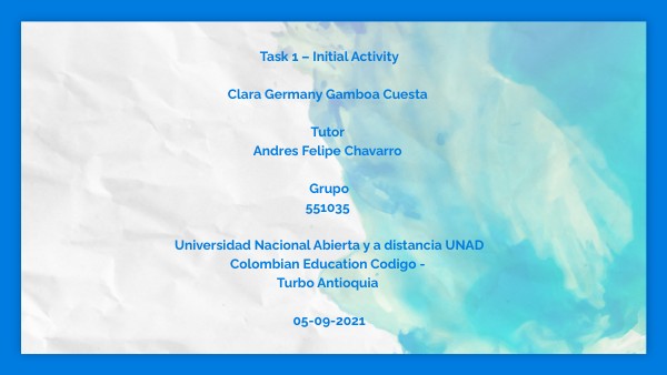 Task 1- Initial Activity Clara Gamboa | Genially
