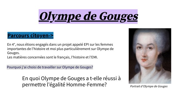 Oral Olympe de Gouges Elise