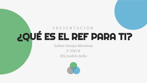 ¿Qué es el REF para ti? | Genially