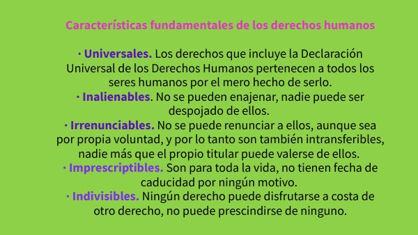 características derechos humanos | Genially