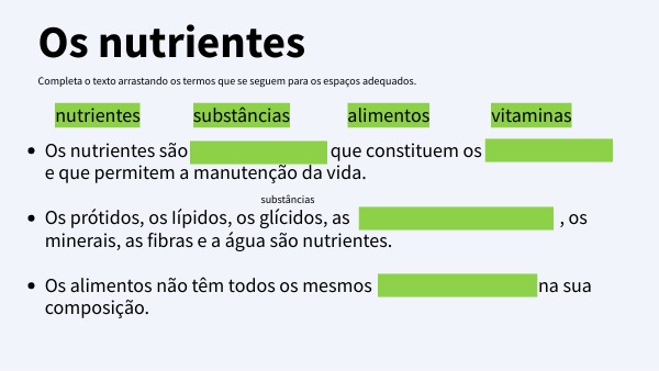 Os nutrientes
