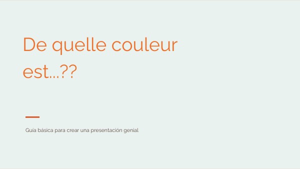 Les couleurs | Genially