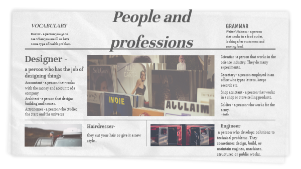 UNIT 4. PEOPLE AND PROFESSIONS | Genially
