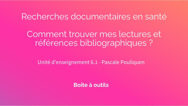 Recherche documentaire - Les outils
