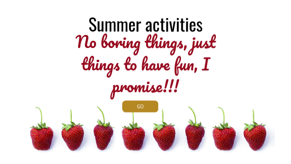 SUMMER ACTIVITIES 2020 | Genially