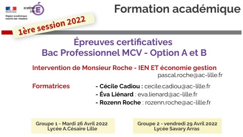 Évaluations certificatives Bac pro MCV 2022 | Genially