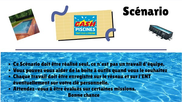 Cash Piscine Scénario | Genially