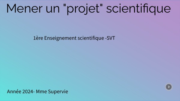Projet scientifique 2024 | Genially