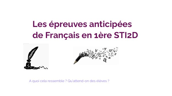 Présentation EAF 1ère STI2D | Genially