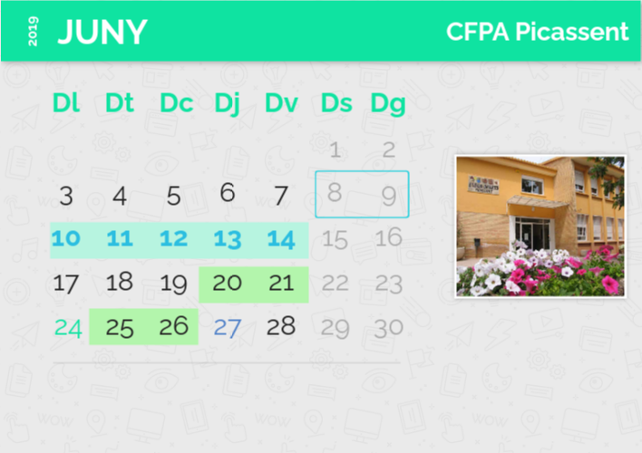 Calendari Juny 2019 CFPA Picassent | Genially