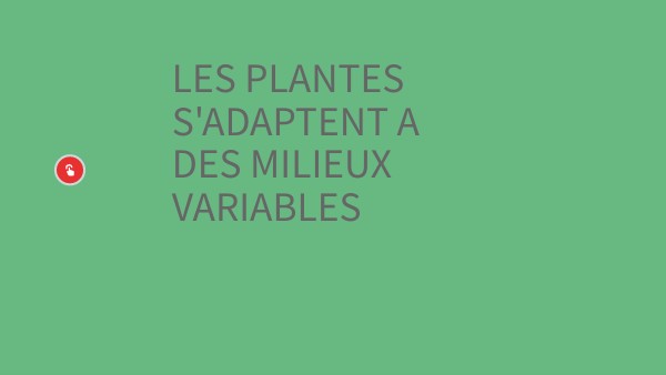 les adaptations des plantes