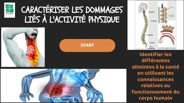 Caractériser les dommages liés à l'activité physique