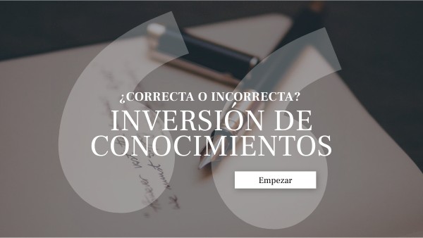 INVERSIÓN DE CONOCIMIENTOS