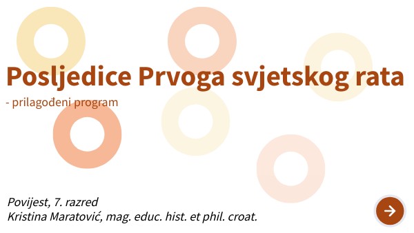 Posljedice Prvoga svjetskog rata - prilagođeni program (POV 7) | Genially
