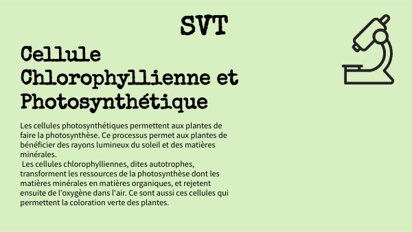 Présentation Cellule SVT | Genially