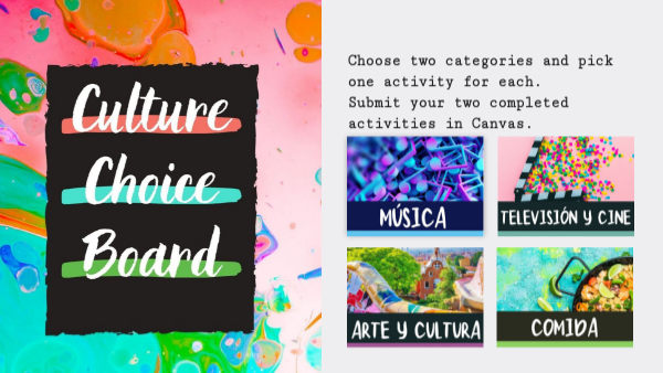 Spanish 2 Choice Board | Genially