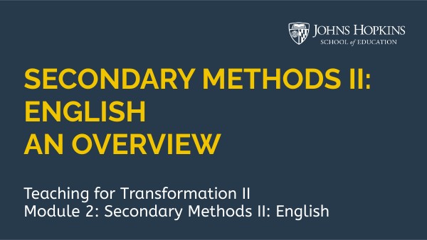 TT II - M2 - Secondary Methods: English Overview