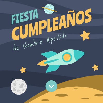 TARJETA INTERACTIVA CUMPLEAÑOS ESPACIAL