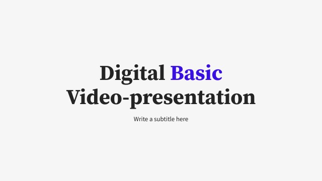 DIGITAL BASIC VIDEO-PRESENTATION