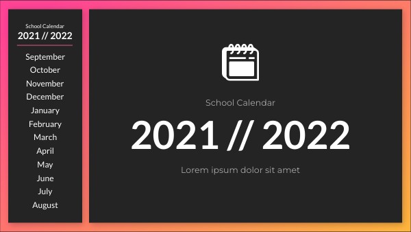 SCHOOL CALENDAR 21/22