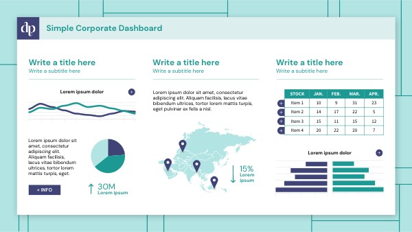 SIMPLE CORPORATE DASHBOARD | Genially
