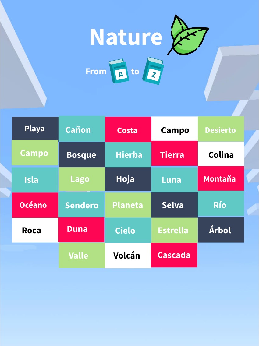Nature. Vocabulary