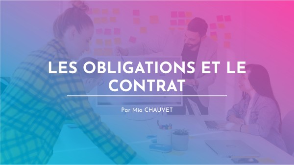 Les obligations et le contrat | Genially
