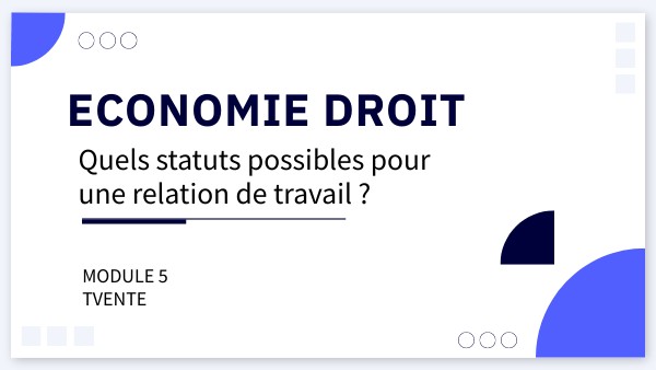 ECO DROIT MODULE 5 Le travail | Genially