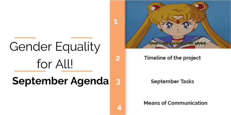 Gender Equality For All! September Agenda