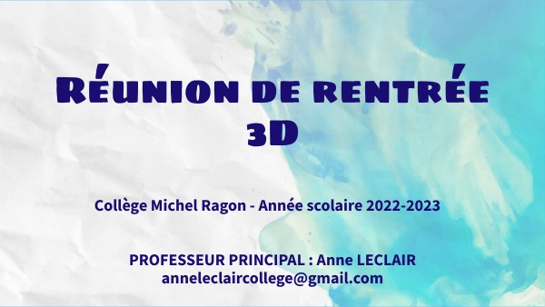 Présentation Parents réunion rentrée 2022 | Genially
