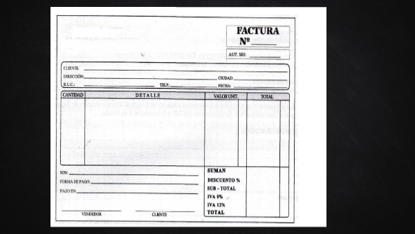 formato factura Y cheque