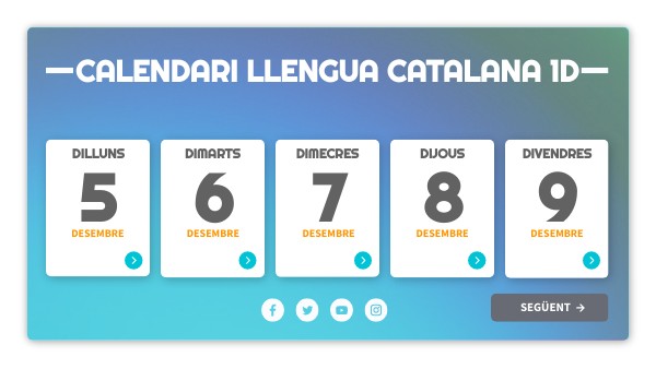 Calendari 1D | Genially