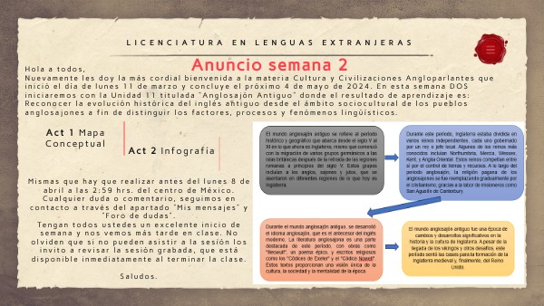 Anuncio semana 2 | Genially
