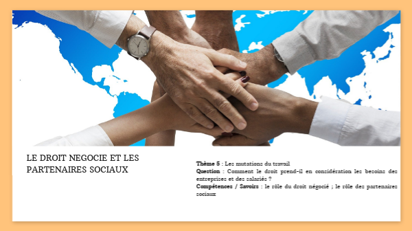 Le droit négocié et les partenaires sociaux | Genially