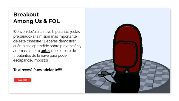 FINAL PREVENCIÓN BREAK OUT AMONG US | Genially