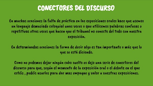 Conectores del discurso | Genially